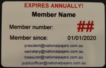 Membership Card - National 4x4 Club of Australia